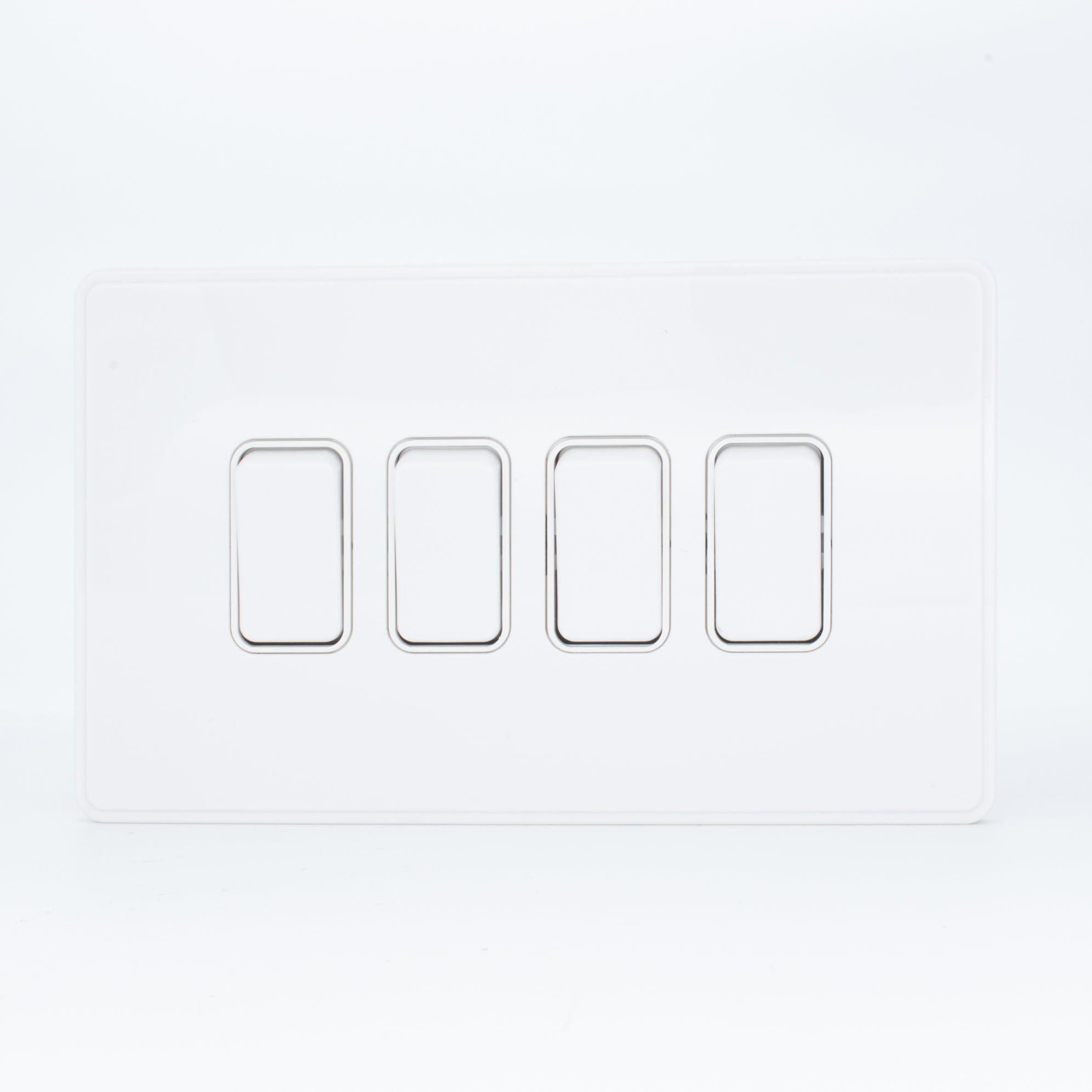 MK Dimensions White Finish 20A Four Gang 1 Way Grid Switch