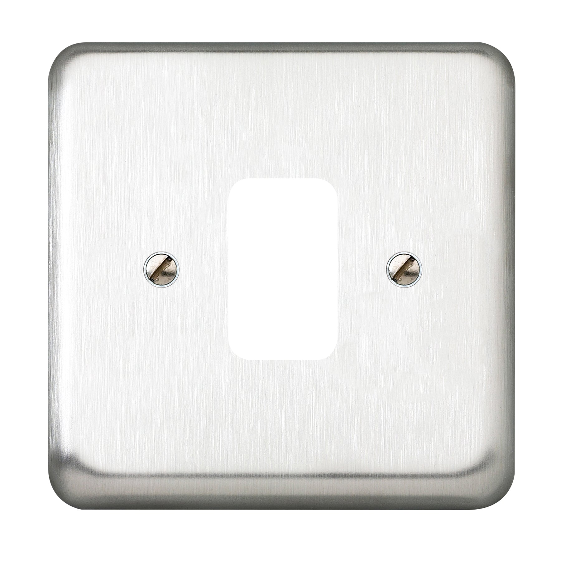 MK Albany Plus K3431BRC Single gang Grid Switch Front Plate - Brushed