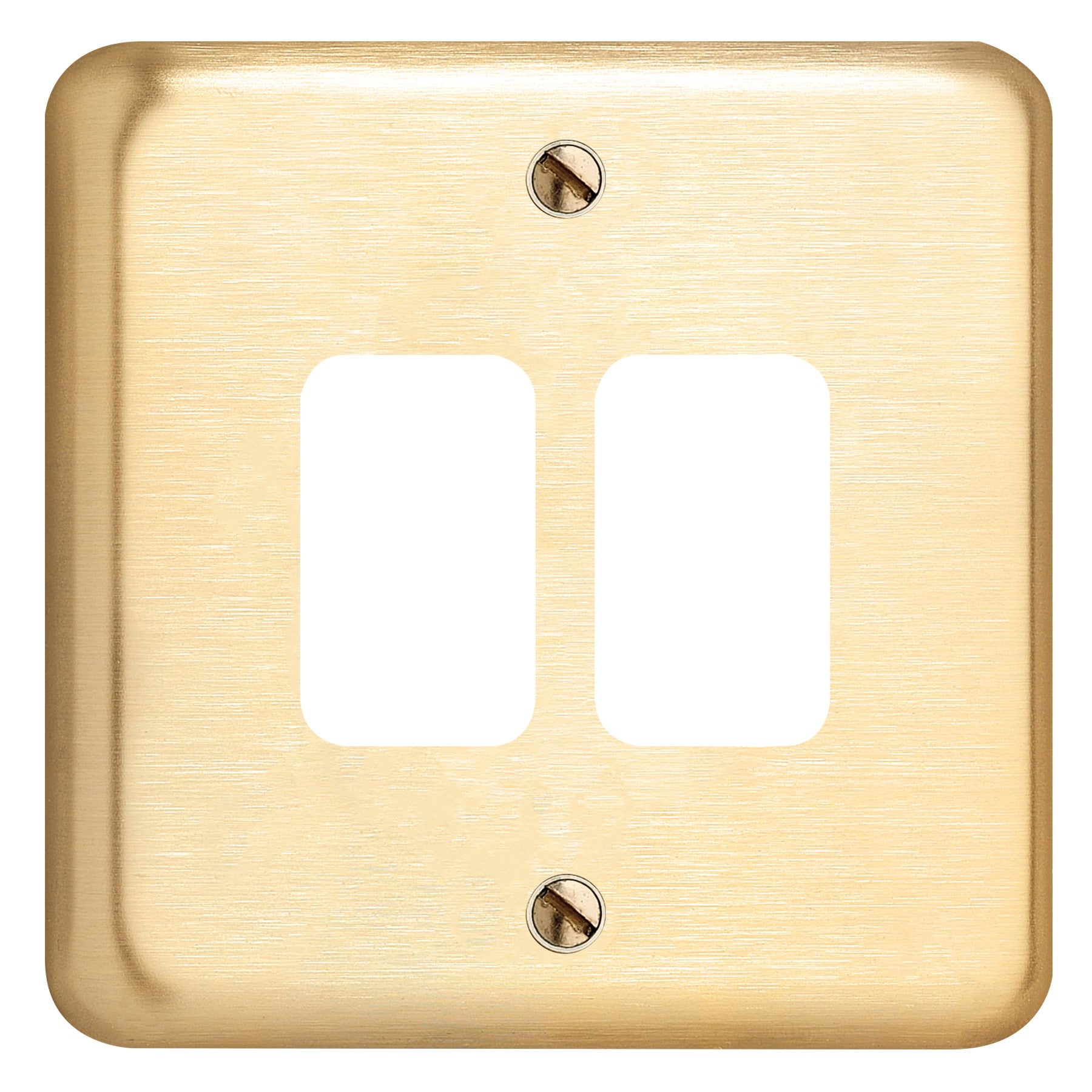 MK Albany Plus K3432SAG Double Gang Grid Switch Front Plate - Satin Go