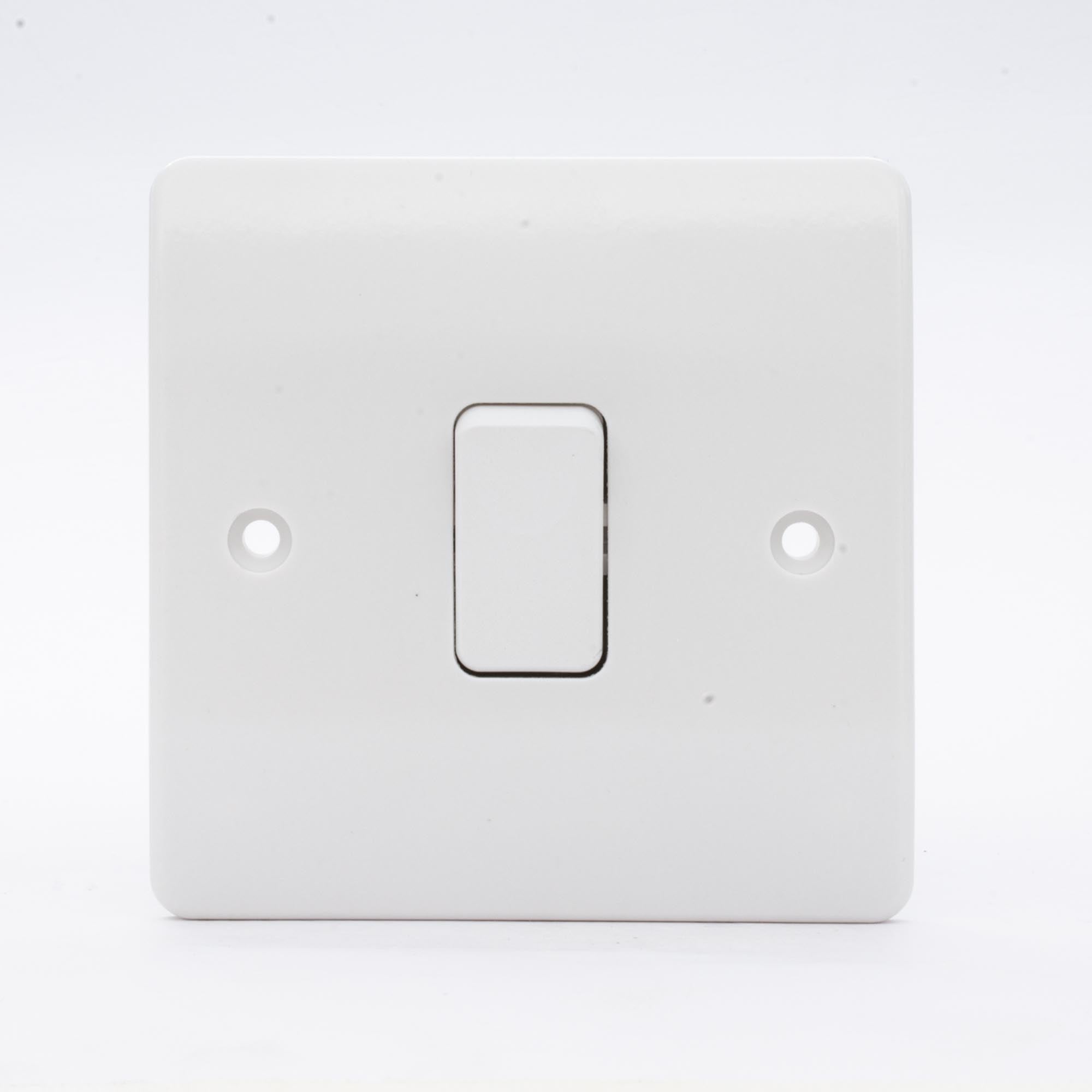 MK Logic Plus K4870WHI, 10A Single 1 Way Plate Switch
