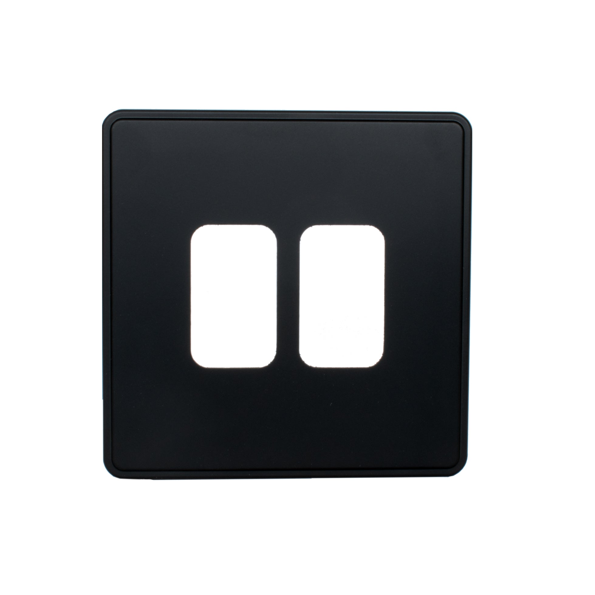 MK Dimensions KMH4332BLKC, Twin Grid Switch Front Plate in Black Finis
